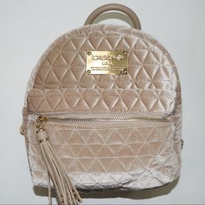 bebe | Bags | Bebe Champagne Velvet Quilted Mini Backpack | Poshmark